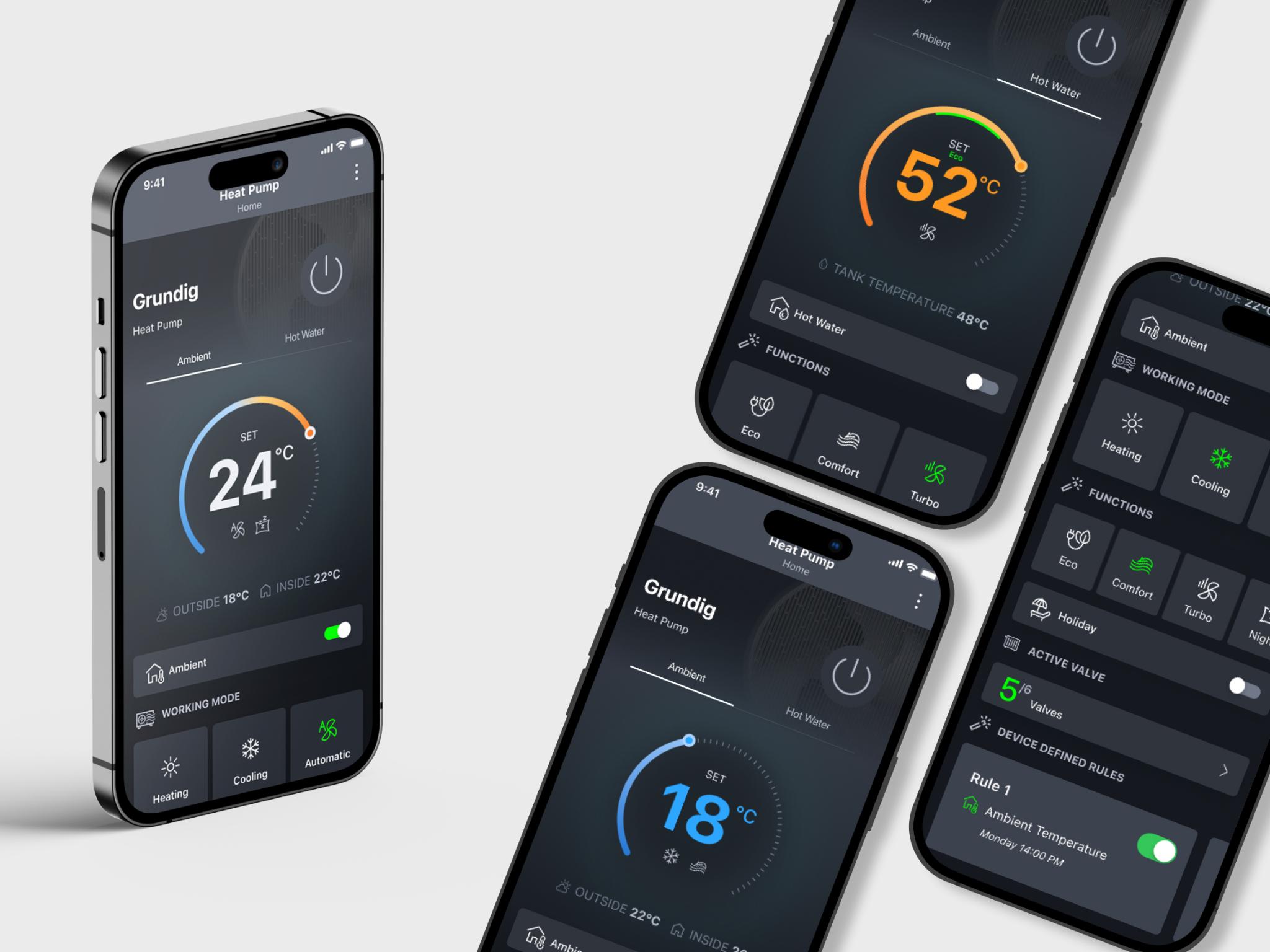 iF Design - Grundig Heat Pump Controller and Mobile App